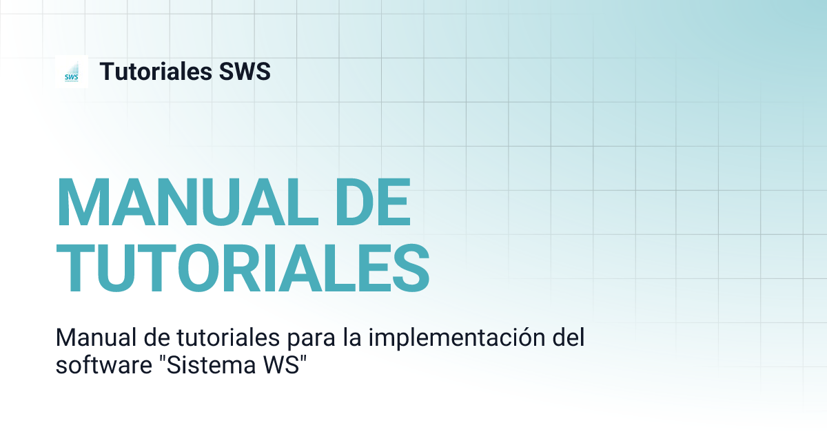 MANUAL DE TUTORIALES | Tutoriales SWS